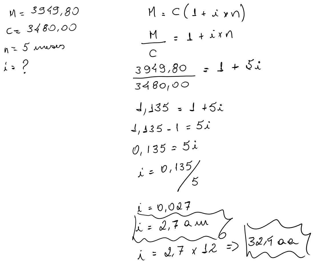 11) Juros Simples – Exercício Proposto – Math Financeira